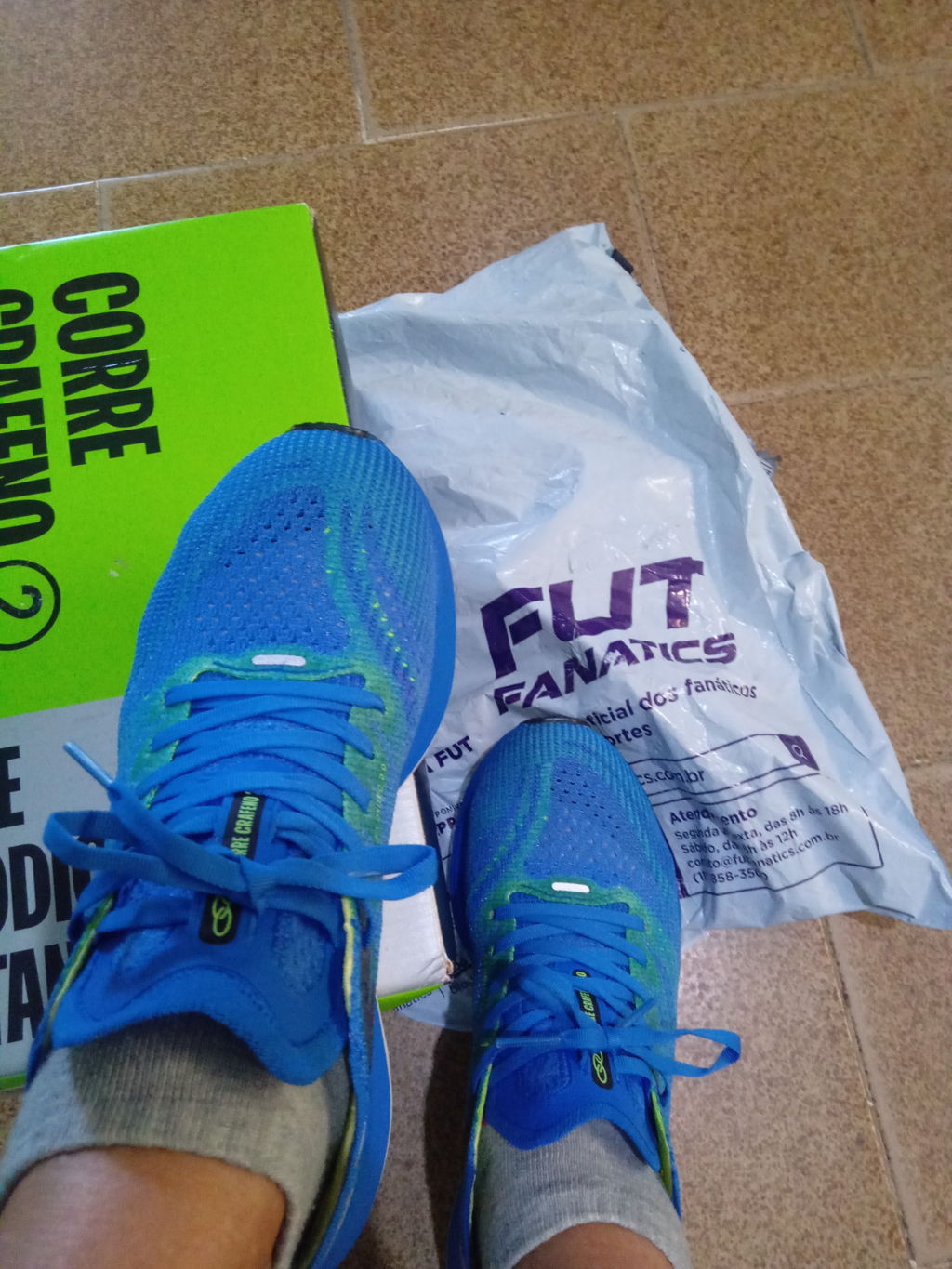 Tênis Olympikus Corre Grafeno 2 Unissex - Azul+Verde Limão | Netshoes