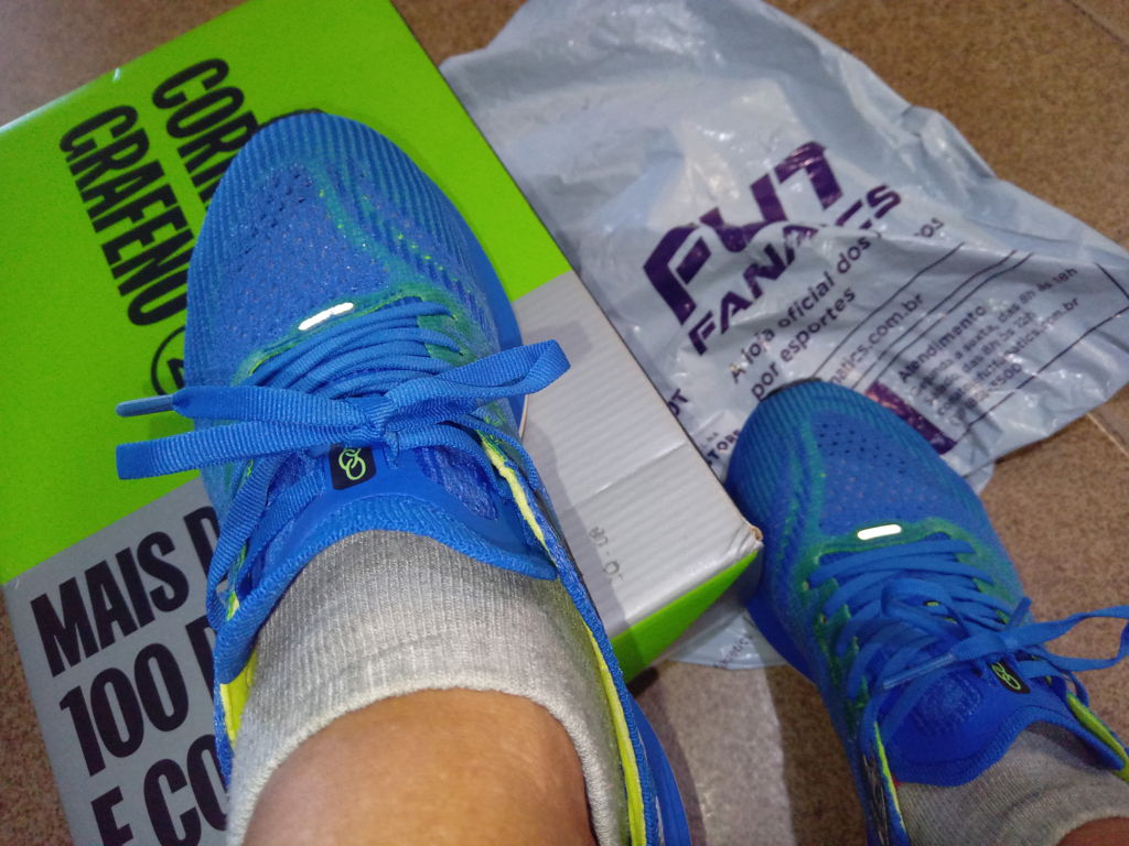 Tênis Olympikus Corre Grafeno 2 Unissex - Azul+Verde Limão | Netshoes